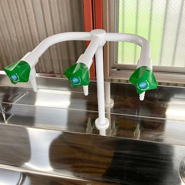 【引取限定・現状渡し】オリエンタル技研工業/ORIENTAL ステンレス流し台 LVFE-W1500S 3ツ口水栓 実験流し台 シンク ...