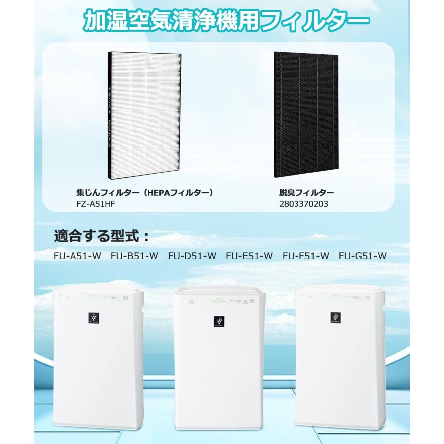 シャープ 空気清浄機 フィルター FZ-A51HF 2803370203 脱臭フィルター 集じんフィルター フィルターセット FU-G51 フィ : アールツー - 通販 - Yahoo!ショッピング