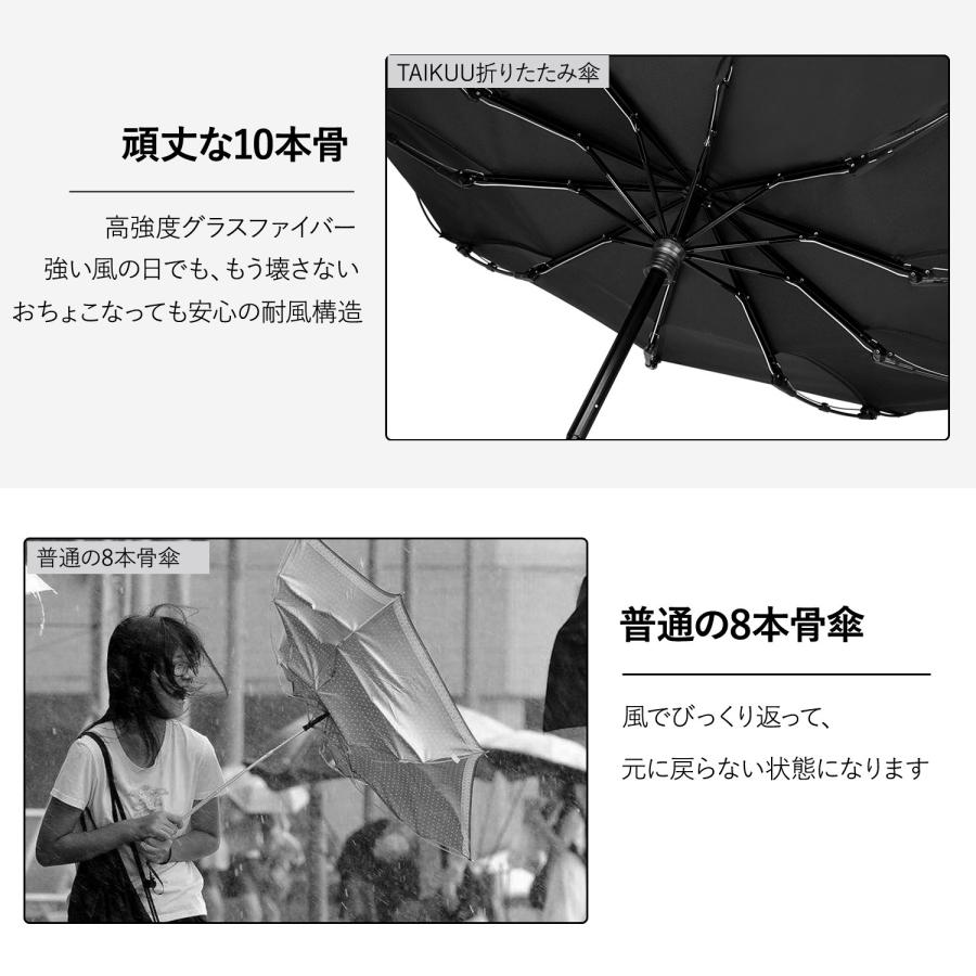 TAIKUU 折りたたみ傘 メンズ 軽量 丈夫 耐風 大きい 10本骨 折り畳み傘 頑丈 折畳傘 超撥水 手動 傘ケ : アールツー - 通販 ...