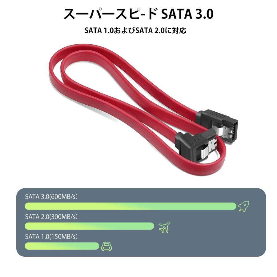 SATA 3ケーブル シリアルケーブル 4本セット (下L型) シリアルATA3ケーブル 抜け落ち防止 ハードディスク/光学ドライブ 最適 ラッ : アールツー - 通販 - Yahoo!ショッピング