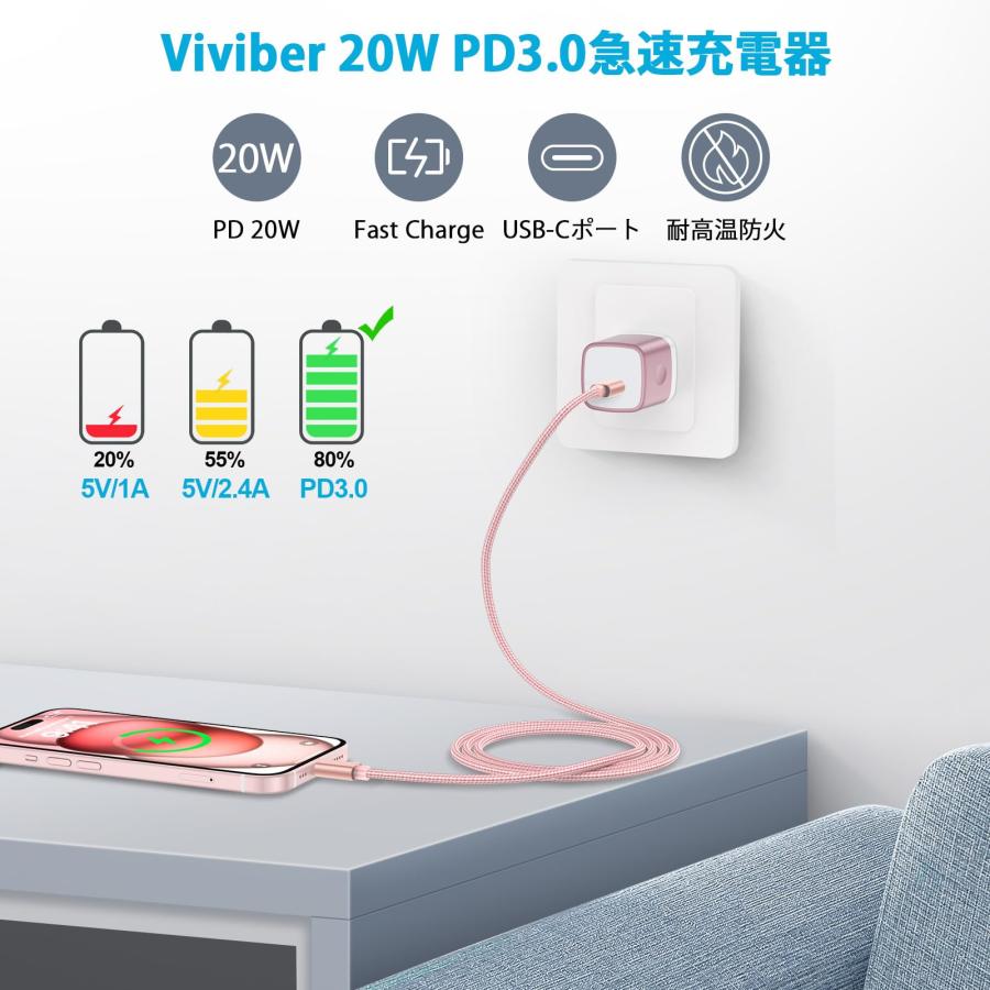 Viviber 新型 急速充電器 iPhone USB-C電源アダプター (pse認証/PD3.0/小型) 20W type-c充電器 acアダ : アールツー - 通販 - Yahoo!ショッピング