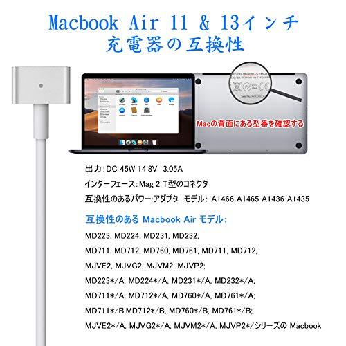 Macbook Air 用 充電器 45W Mag 2 T 型 互換 電源アダプタ A1435 / A1436 A1465 : アールツー - 通販 - Yahoo!ショッピング