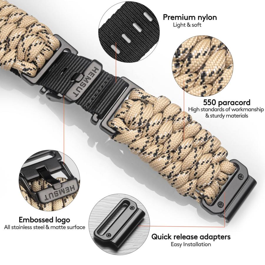 Torbollo ガーミンベルト パラコードガーミンバンド F?nix/Instinct/Approach/MARQ/Quatix/D2 ...