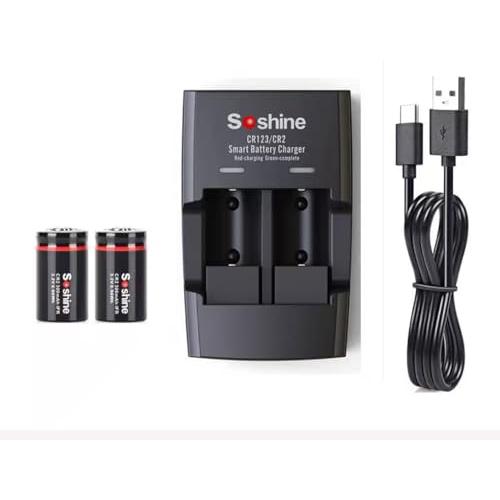 Soshine CR2 充電池 2本+充電器 セット3.0V (3.2V) : アールツー - 通販 - Yahoo!ショッピング
