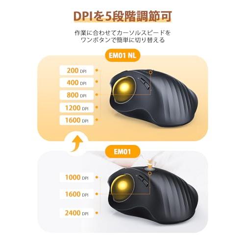 ProtoArc トラックボールマウス 2.4GとBluetooth対応 3台デバイス同時接続 5段階DPI 7ボタン 無線 windows/m : アールツー - 通販 - Yahoo!ショッピング