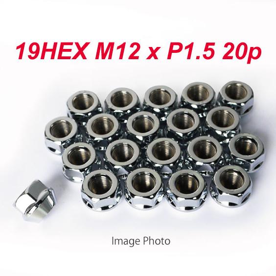 特価 貫通ナット 19HEX M12 P1.5 60°テーパー座 5穴用 20個 メッキ ホイールナット /ホンダ トヨタ ダイハツ マツダ 三菱 など : Aワークスヤフー店 - 通販 ...