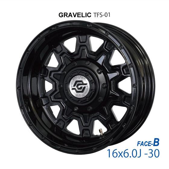 裏履きOK!? ジムニー専用★GRAVELIC TFS-01 16x6.0J -5(A)/-30(B) 5H/PCD139.7 ブラックポリッシュ 1本から : Aワークスヤフー店 - 通販 ...