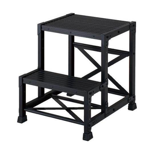 TRUSCO中山 作業用踏台 アルミ製・高強度タイプ 2段 ブラック トラスコ中山 TSF-256-BK (61-2968-06) : A1 ショップ 休業日土日・祝日 - 通販 ...