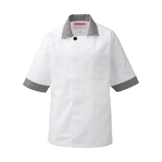 KAZEN 兼用コックシャツ五分袖 ブラックxホワイト SS 424-25 SS (61-9876-08) :61-9876-08:A1 ショップ 休業日土日・祝日 - 通販 - Yahoo ...