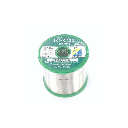 鉛フリーはんだ 0.6mm 500g巻き 千住金属工業 ESC21F40.6D5 (63-3051-81) : 63-3051-81 : A1 ショップ 休業日土日・祝日 - 通販 ...