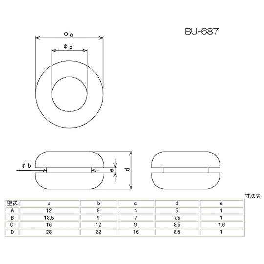ゴムブッシュ・Φ9 サトーパーツ BU-687-C (63-3059-75) : A1 ショップ 休業日土日・祝日 - 通販 - Yahoo ...
