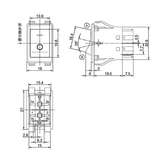 全モールドロッカスイッチ 黒 2極単投 ON-OFF はんだ端子 NKKスイッチズ JW-M21RKK (63-3149-07) : A1ショップ 土日・祝日・夏季・年末年始休業 - 通販 ...