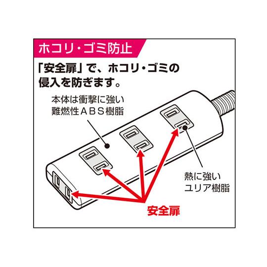 ELPA 扉付タップラン3P 5m ホワイト WBT-N3050B W (63-3418-07) : A1 ショップ 休業日土日・祝日 - 通販 - Yahoo!ショッピング