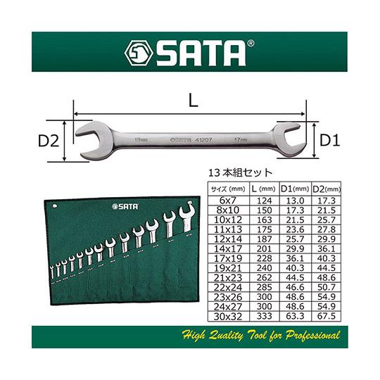 SATA 13pcs 両口スパナ RS-09029 (63-4174-05) : A1 ショップ 休業日土日・祝日 - 通販 - Yahoo ...