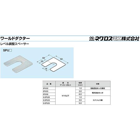 レベル調整用スペーサー 1袋 10個入 ネグロス電工 SPU50 (64-1093-62) : A1ショップ 土日・祝日・夏季・年末年始休業 - 通販 - Yahoo!ショッピング