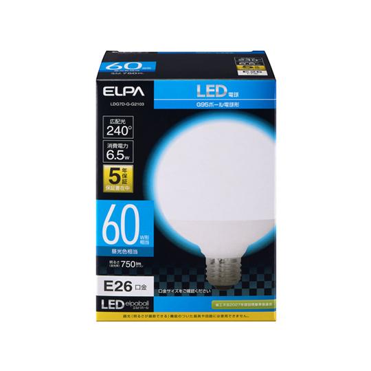 ELPA AC100V/6.5W/E26 LED電球 昼光色 EA758XA-93 (64-7915-50) : A1 ショップ 休業日土日・祝日 - 通販 - Yahoo!ショッピング
