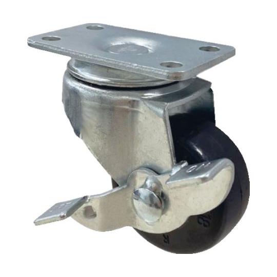 プレート式軽荷重用キャスター 自在ストッパー付き 38mm SAMSONG CASTER TP3015-01-PLY-SLB (64-8732 ...