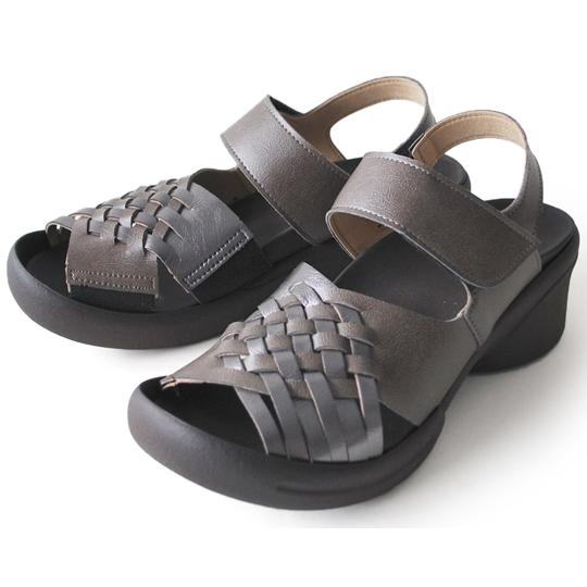 編み込みベルトサンダル ガンメタ LL 25.0〜25.5 リゲッタ R2687-GUM-LL (65-9398-09) : A1 ショップ 休業日土日・祝日 - 通販 - Yahoo!ショッピング