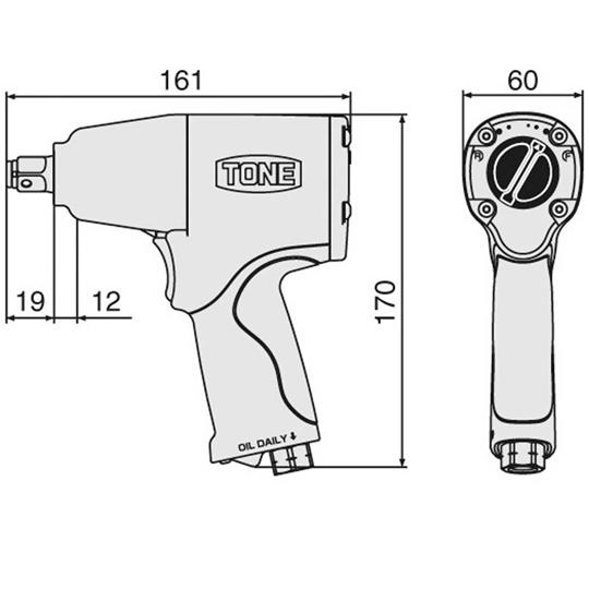 TONE エアーインパクトレンチ AI3120 (69-4680-36) : A1 ショップ 休業日土日・祝日 - 通販 - Yahoo!ショッピング