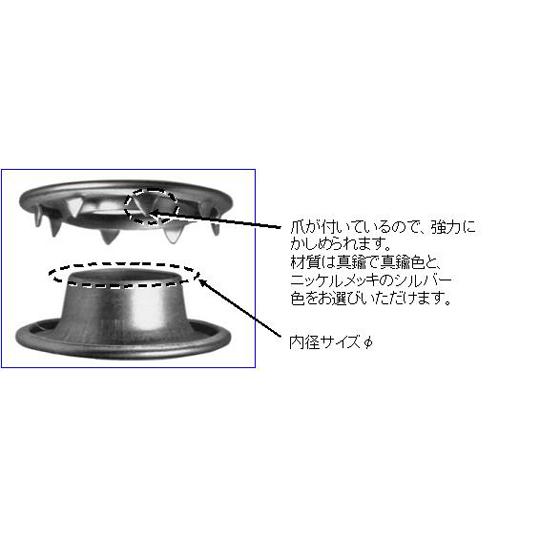 エスコ 真鍮ハトメ・強力爪付 8組 10mm EA576LE-10 (78-0289-75) :78-0289-75:A1 ショップ 休業日土日・祝日 - 通販 - Yahoo!ショッピング