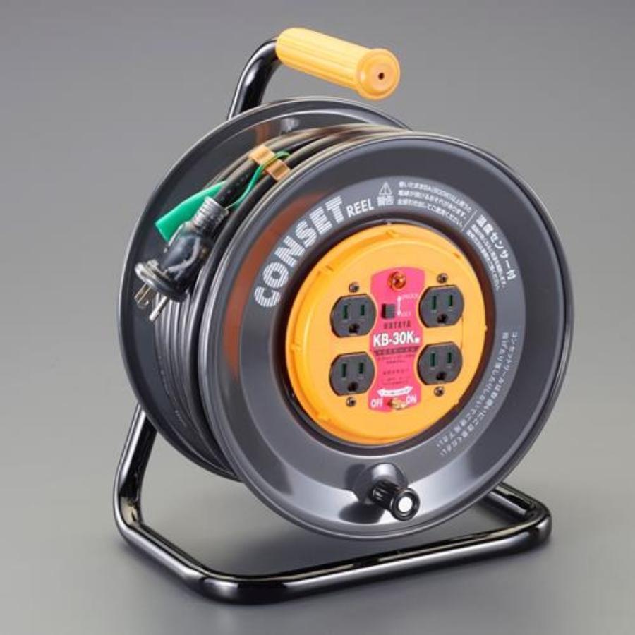 AC125V/15A/30m コンセント固定リール 漏電遮断 エスコ EA815FC-30 (78-0612-57) : 78-0612-57 : A1 ショップ 休業日土日・祝日 - 通販 ...