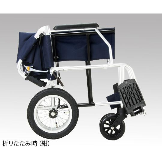 アズワン 介助車いす 介助式／アルミ製／背折れタイプ／紺 NR-100SB (8-3377-01) : A1ショップ 土日・祝日・夏季・年末年始休業 - 通販 - Yahoo!ショッピング