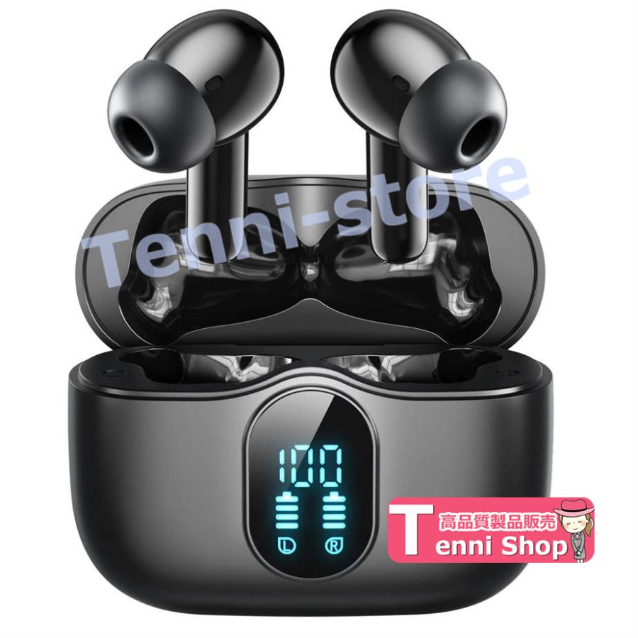 ブランド登録なし 【 Bluetooth5.3 】bluetooth イヤホン ワイヤレスイヤホン ブルートゥース LEDディスプレイ表示 ぶるーとぅーすイヤホン 小型 : Tenni ...