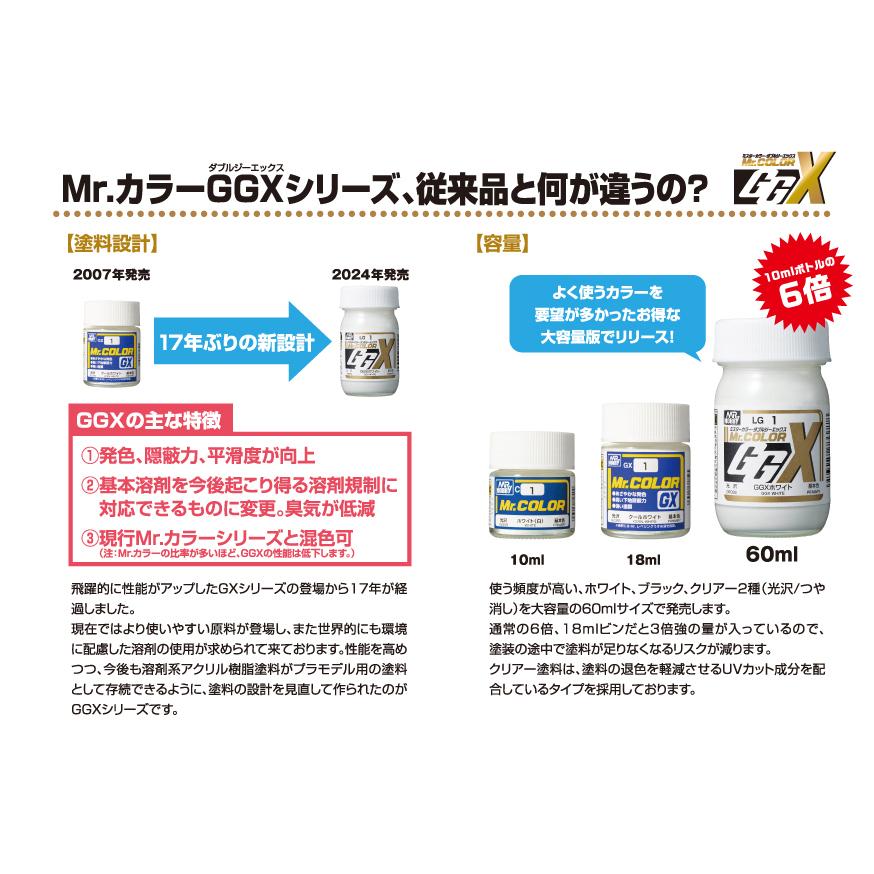 GSIクレオス LG1 Mr.カラー GGX（ダブルジーエックス）GGX ホワイト 60ml : gsi-lg-001 : AAA 茨城 Yahoo!店 - 通販 - Yahoo!ショッピング