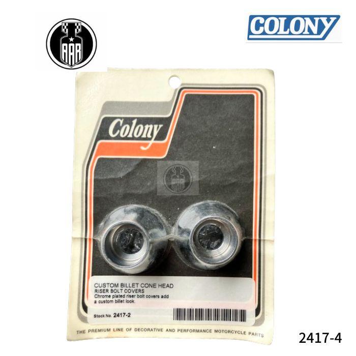 Harley Davidson クロームメッキ カスタム ビレット コーン ヘッド ライザー ボルト カバー ハーレーダビッドソン 2417-2 Colony コロニー : エーエーアール ...