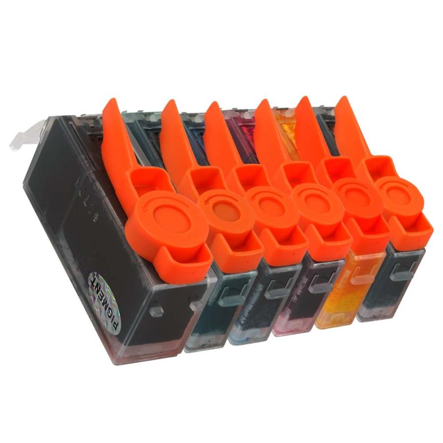 PIXUS キヤノン BCI-326(BK/C/M/Y/GY)+BCI-325PGBK (顔料6色セット) Canon 互換インクカートリッジ LED 残量表示 ICチップ付 印刷 : A ...