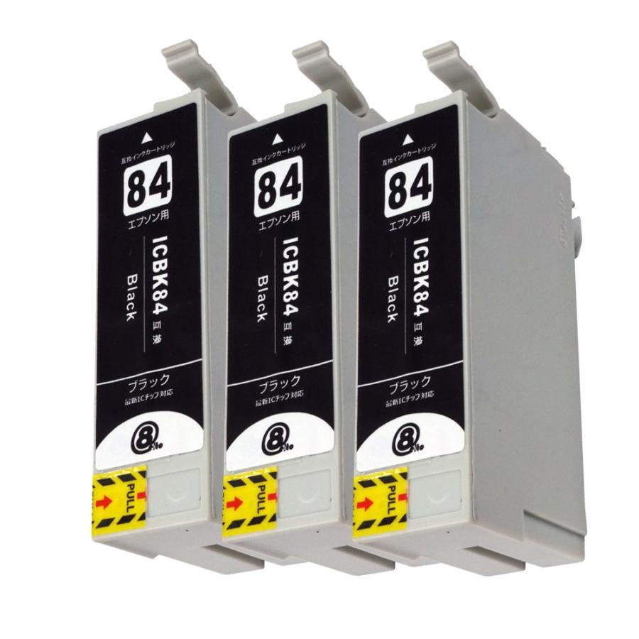 エプソン ICBK84 (ブラック/3本セット) 虫めがね EPSON 互換インクカートリッジ 残量表示 ICチップ付 印刷 : A’shop - 通販 - Yahoo!ショッピング