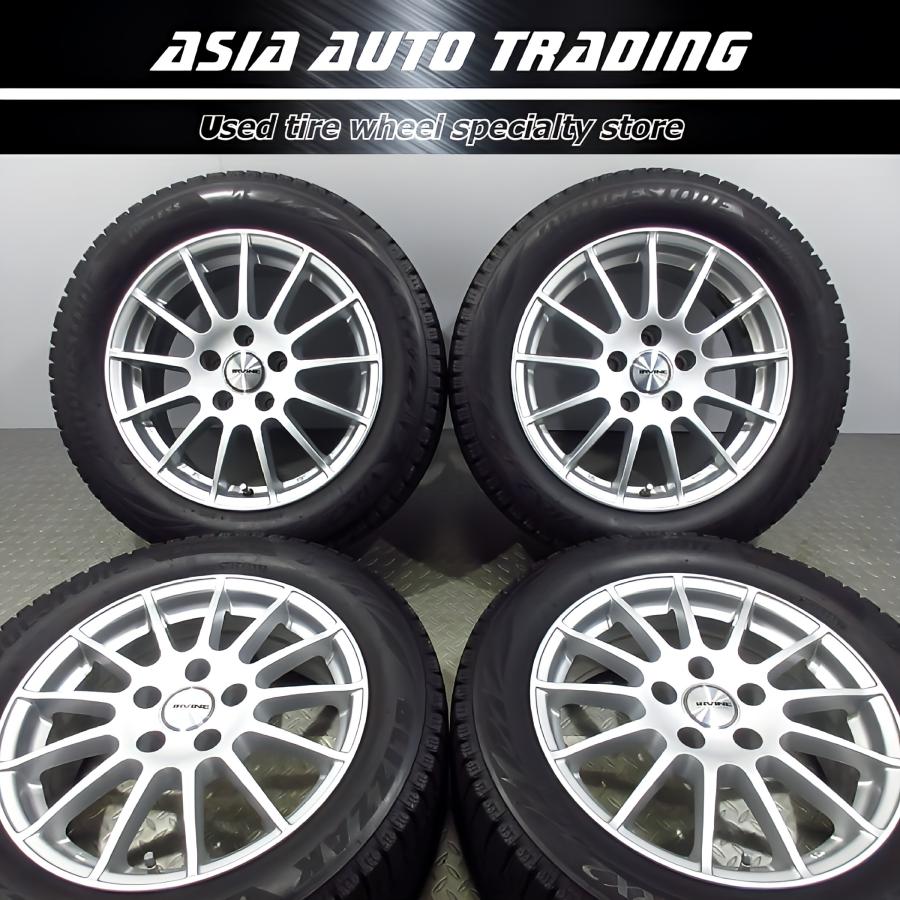 美品 超バリ溝 Weds IRVINE F01 6.5J+30 PCD112-5穴 ブリヂストン VRX2 205/55R16 BLIZZAK スタッドレス アウディ A3 セダン 2014 ...