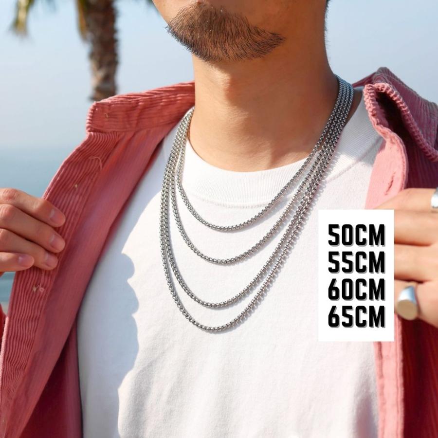送料無料 3.5mm ベネチアン ネックレス チェーン メンズ ステンレス 50cm 55cm 60cm 65cm : aBALENT - 通販 - Yahoo!ショッピング