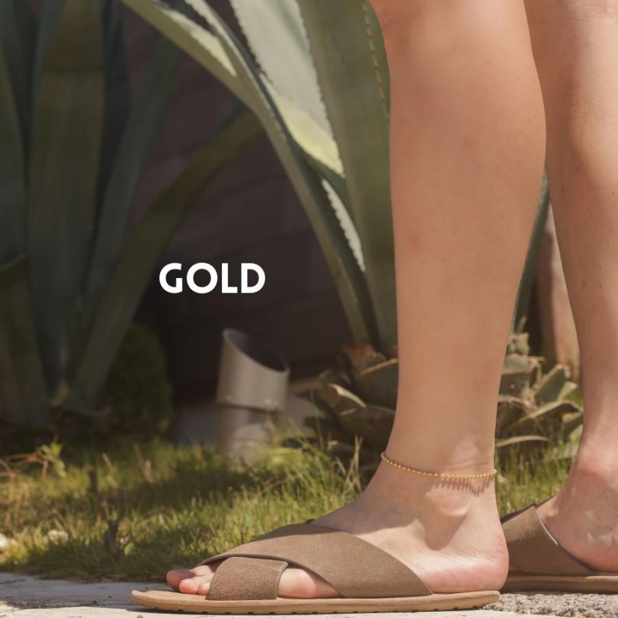 アンクレット メンズ つけっぱなし ステンレス ボールチェーン ゴールド シルバー 細め シンプル メンズ レディース カップル ペア ...