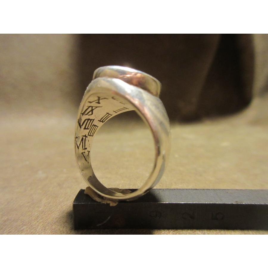 Silver925 Ring ・ ブラックオニキス 日時計モチーフ指輪 ローマ数字 シルバーリング 13号 9.5g n1677 ...