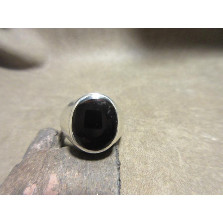 Silver925 Ring ・ ブラックオニキス 日時計モチーフ指輪 ローマ数字 シルバーリング 13号 9.5g n1677 ...