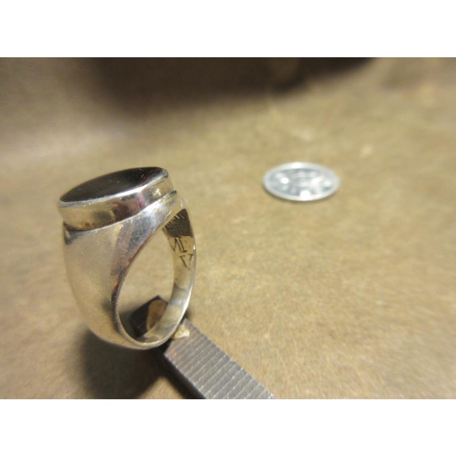 Silver925 Ring ・ ブラックオニキス 日時計モチーフ指輪 ローマ数字 シルバーリング 13号 9.5g n1677 ...