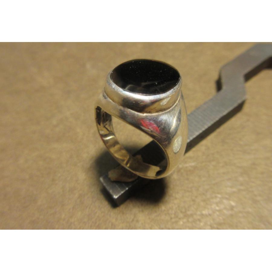 Silver925 Ring ・ ブラックオニキス 日時計モチーフ指輪 ローマ数字 シルバーリング 13号 9.5g n1677 ...
