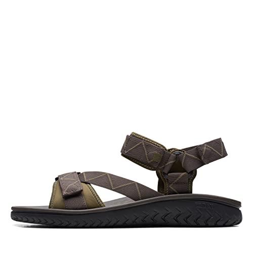 【並行輸入品】Clarks メンズ Wesley Trail フラットサンダル, ブラウン コンビ, 12 Clarks mens ...