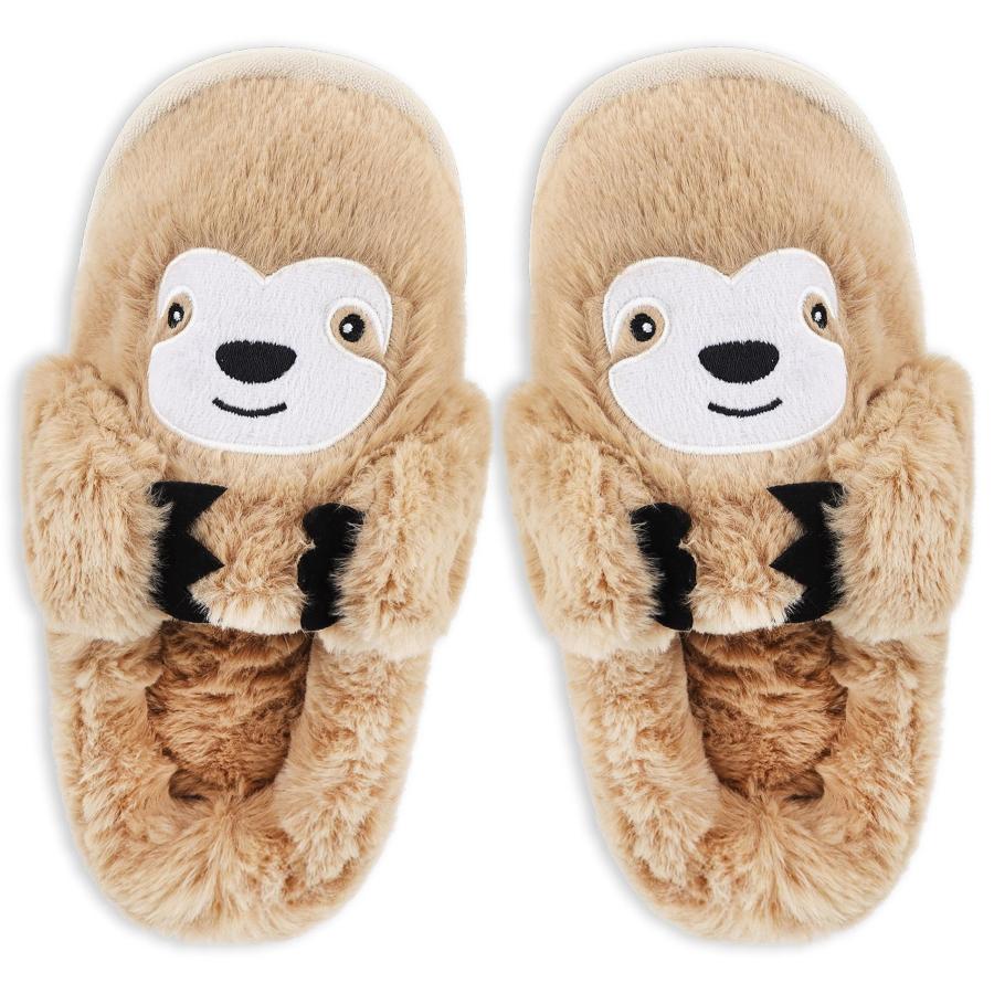 【並行輸入品】Jeasona アニマルスリッパ レディース ナマケモノ 馬 フクロウ ペンギン 象 ギフト 女性用, ブラウンナマケモノ ...