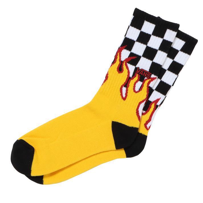 VANS（ヴァンズ） FLAME CHECK CREW (6.5-9, 1P) ソックスサイズ：24.5cm-27cm VN0A4TQHZIA ...