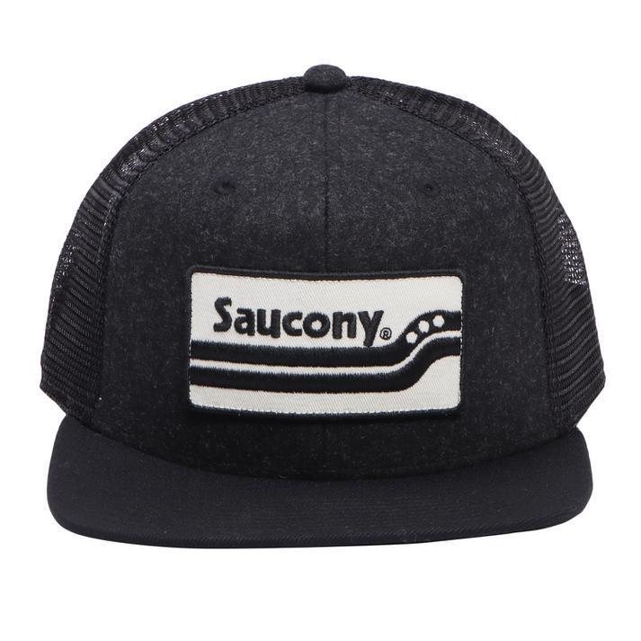 Saucony サッカニー U SAUCONY TRUCKER HAT キャップ SAU900011-BKH BLACK HEATHER ...