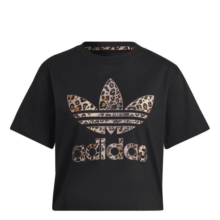 adidas レディース アディダス W T-SHIRT LOGO(LEOPARD) ショートスリーブ HK5187 BLK : ABC ...