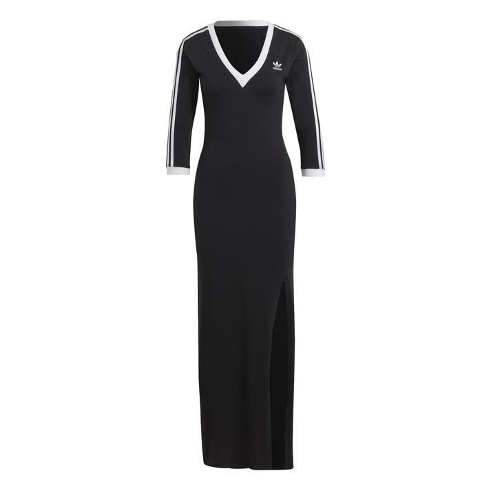 レディース adidas アディダス W MAXI DRESS V ワンピース IK0439 BLACK : 6745810001003 ...