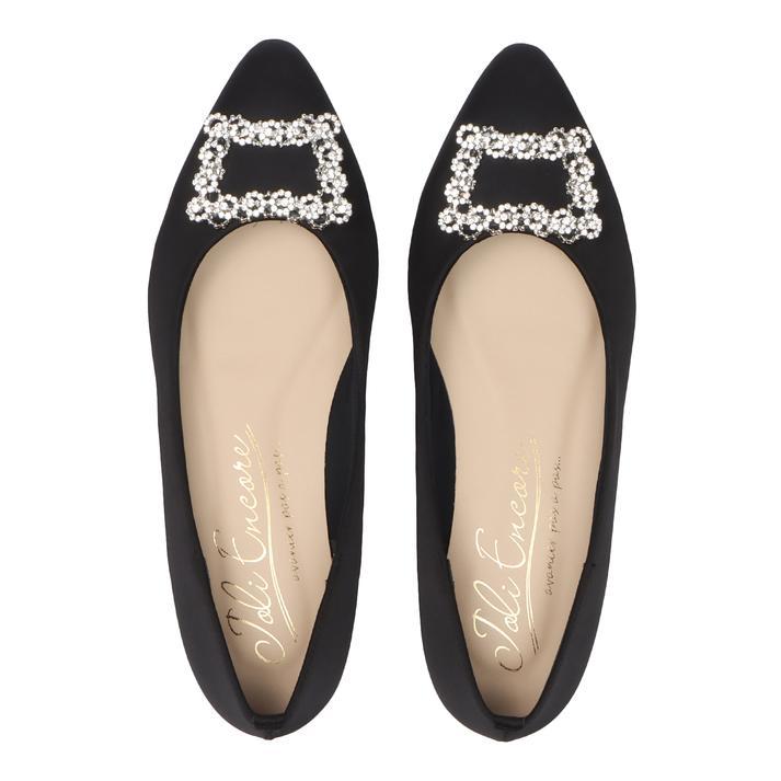 レディース JOLI ENCORE ジョリー アンコール FLAT BIJOU PUMPS フラットビジューパンプス JE-MS101 ST/BLACK : ABC-MART Yahoo!店 ...