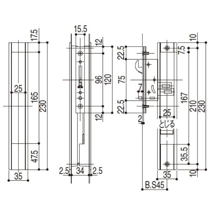 HHJ-0501 YKK 新槇調玄関引戸 戸先内外締り錠 :HHJ0501:ABCshop - 通販 - Yahoo!ショッピング
