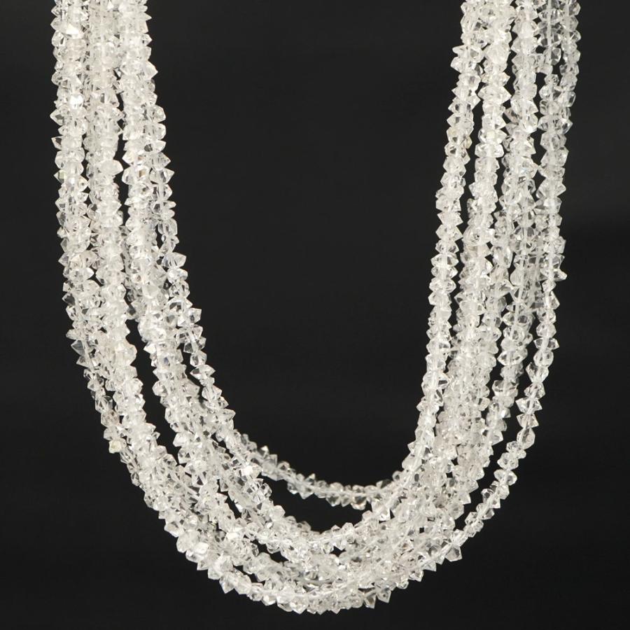 ハーキマーダイヤモンド 5×3×2-4×2×2mm ダブルポイント ビーズ 連売り 約38cm パキスタン産 両剣水晶 天然石 パワーストーン 手芸 アクセサリー パーツ ...