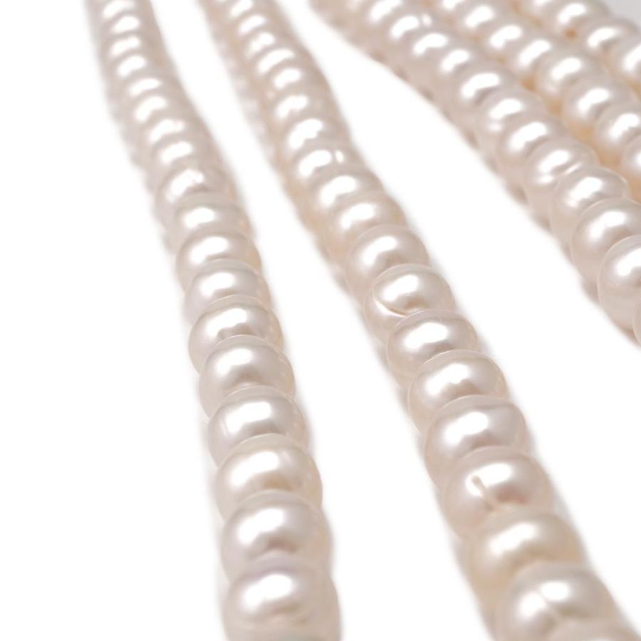 淡水パール 8×7-7×7mm セミラウンド ビーズ 連売り 約438cm サークル有り 淡水真珠 パワーストーン 天然石 連 ハンドクラフト アクセ パーツ 材料 : ABCストーン2019 ...