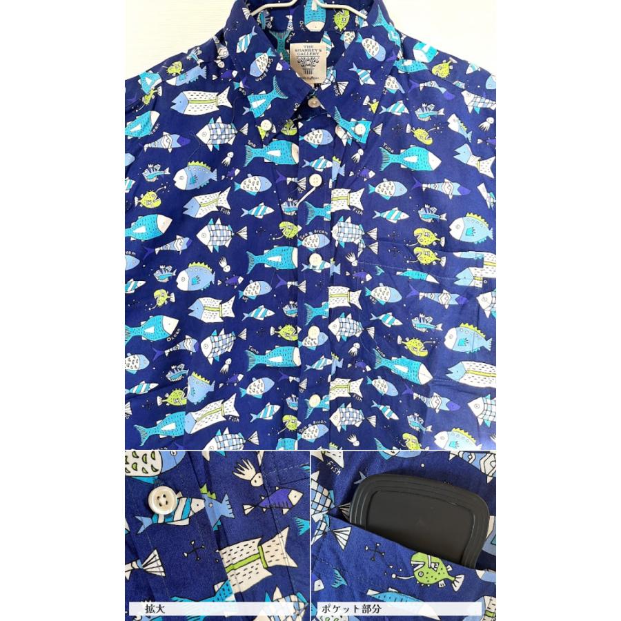 シャツ 半袖 Fish Che-St チェスト S. カジュアルシャツ 魚柄 シャツ 半袖 Fish Che-St チェスト S. カジュアルシャツ 魚柄