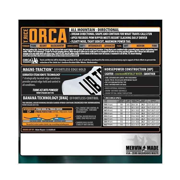 LIBTECH SNOWBOARD 23‐24 T.RICE ORCA リブテック オルカ ABEAM特別価格 全国送料無料 チューン無料 2024 :LIBTECH-ORCA ...